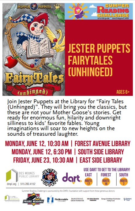 Jester Puppets Fairytales (Unhinged) | Des Moines Public Library