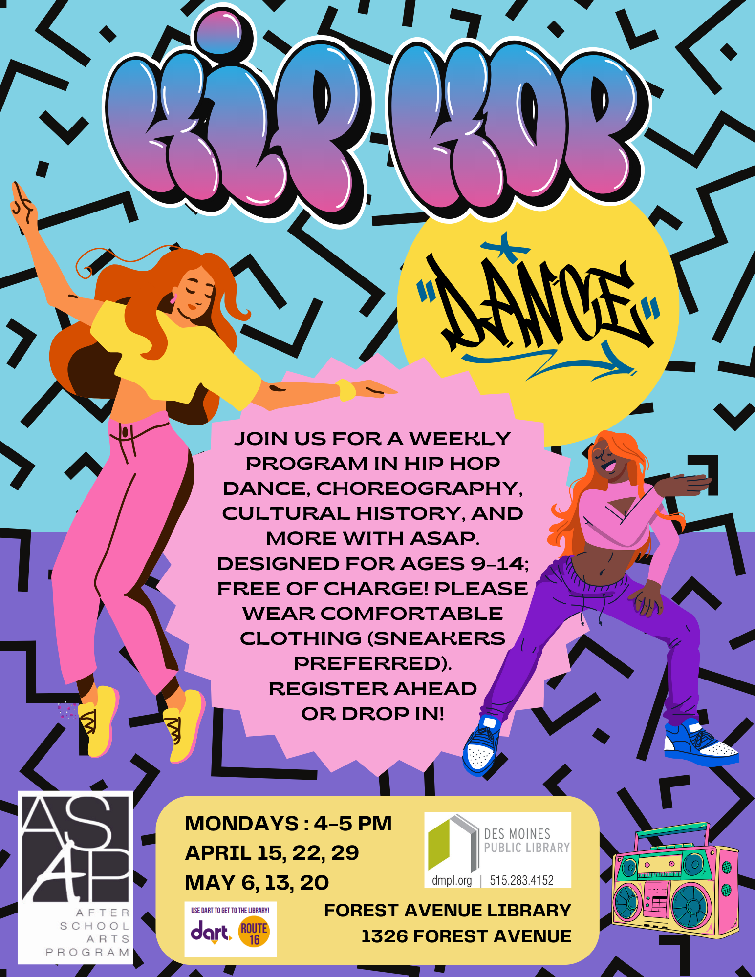 ASAP Mondays: Hip Hop Dance | Des Moines Public Library