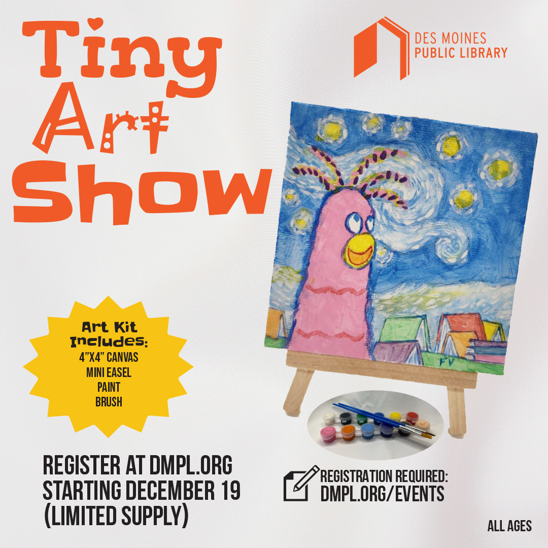 Tiny Art Show Materials Pickup | Des Moines Public Library